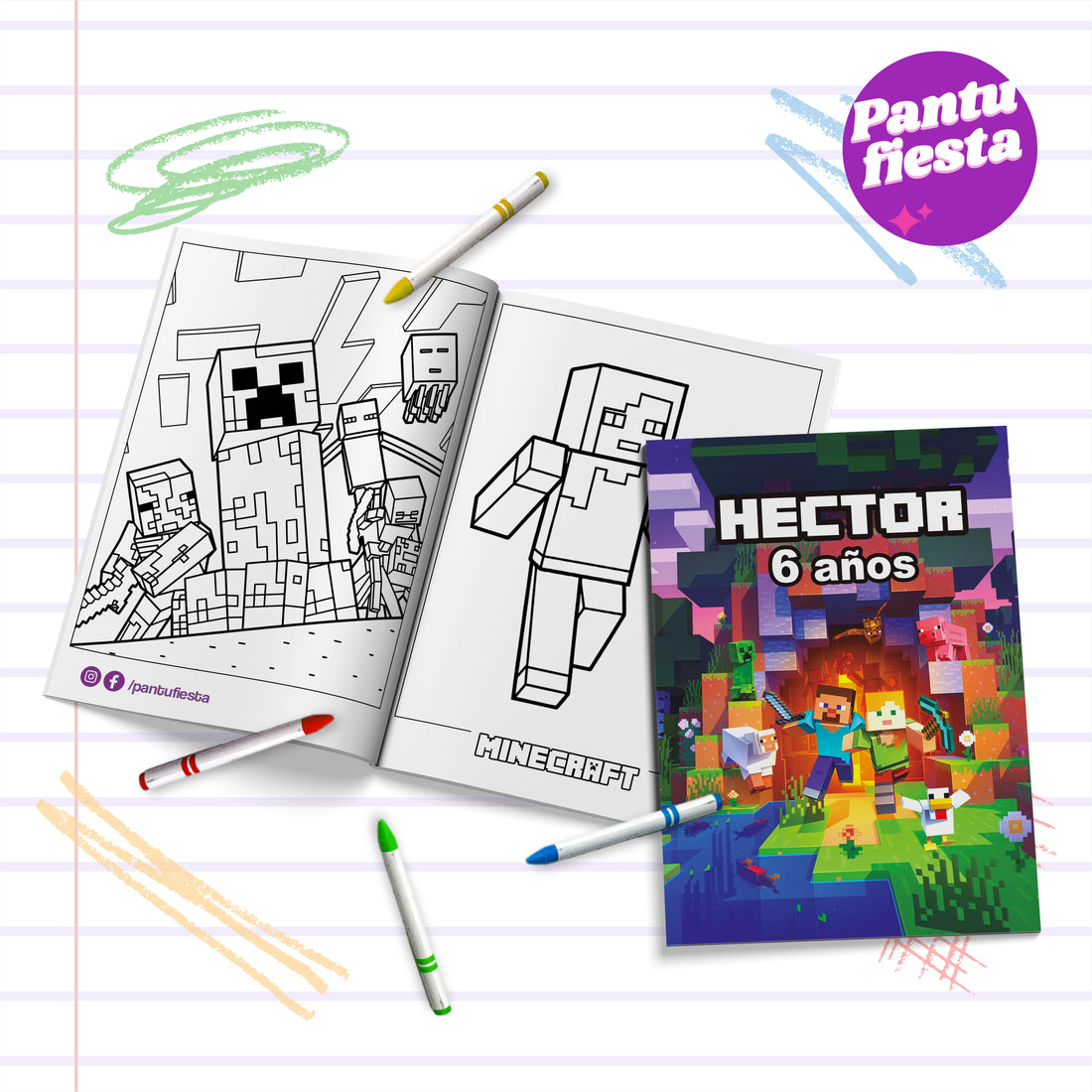 Librito para colorear Minecraft – Pantufiesta