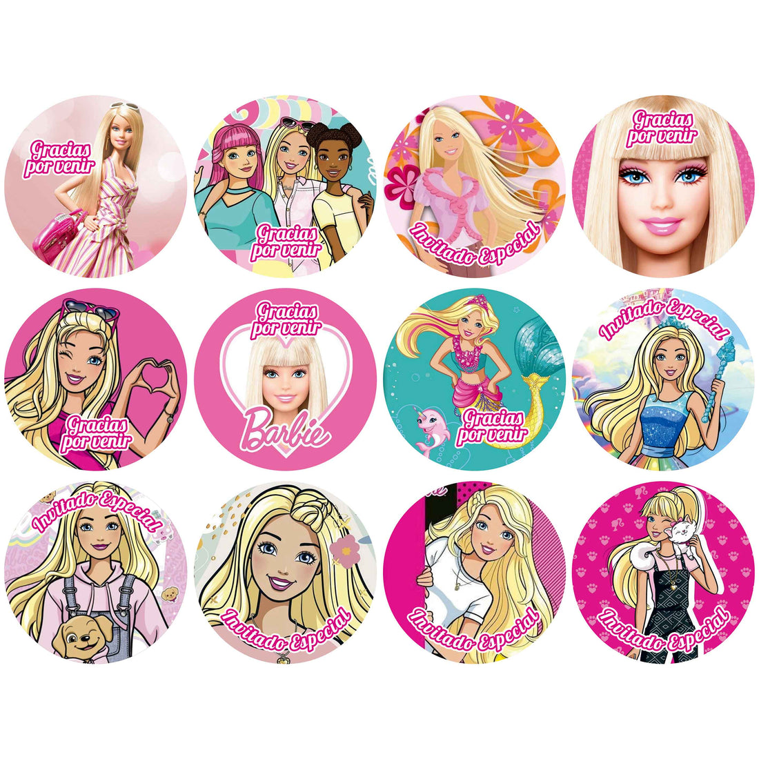 120 Stickers Etiquetas Barbie Papel 7cm – Pantufiesta